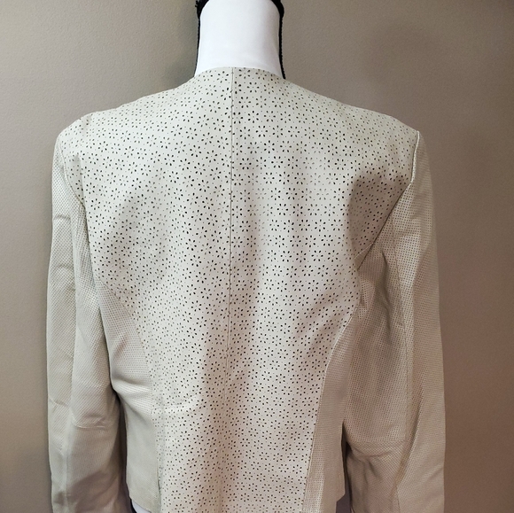 Ashro | Jackets & Coats | Vintage Soft White Leather Perforated Dress ...